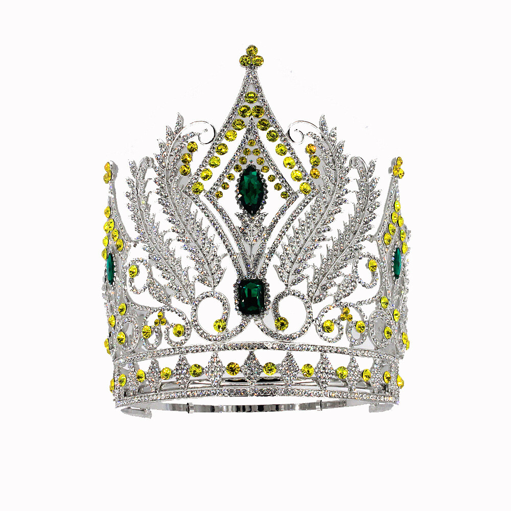 19.5cm Tall Crystal Huge Tiara Crown Wedding Bridal Queen Princess For ...