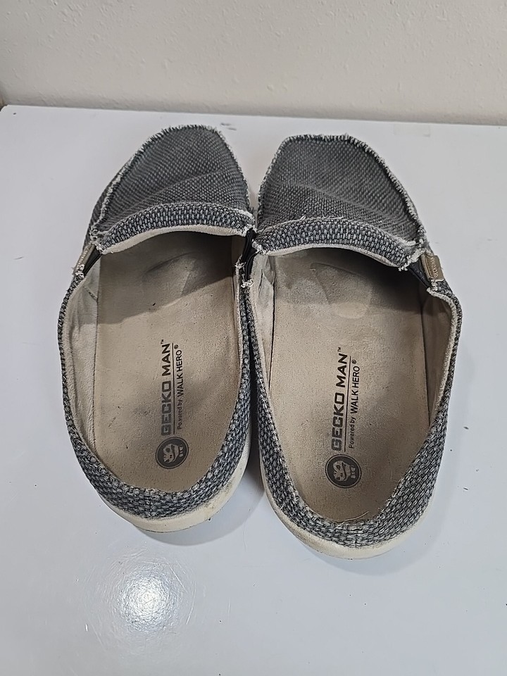 Gecko Man Walk Hero Blue Canvas Arch Support Slip On Shoes Men's Size ...