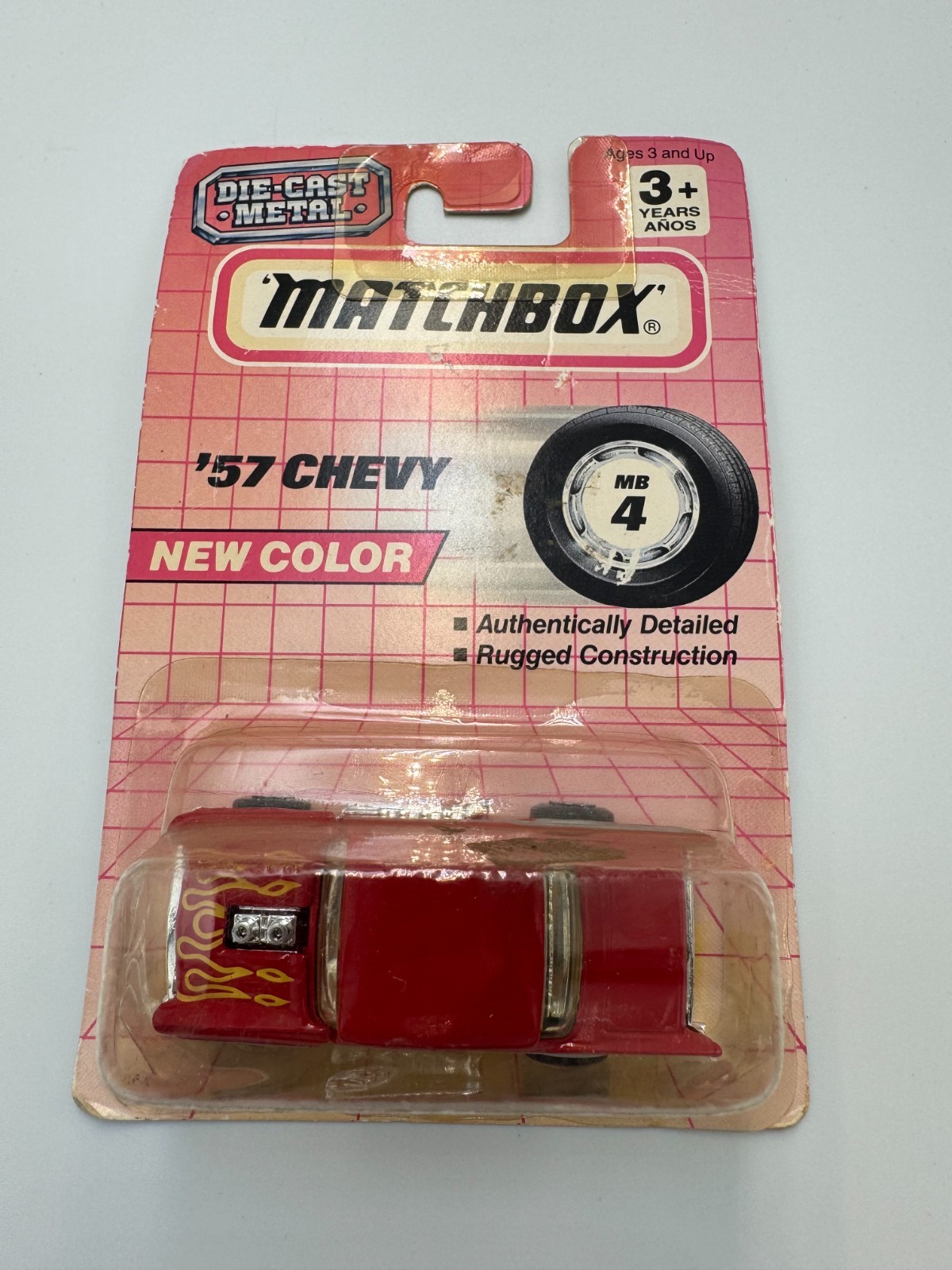 1993 Matchbox "57 Chevy Red Color With Flames Diecast Metal Car #4 | eBay