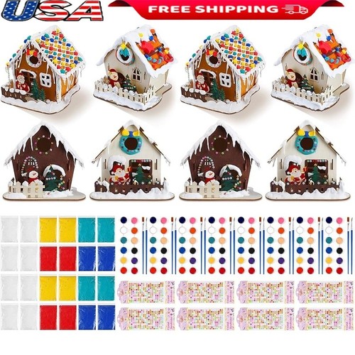 Bulk Gingerbread House Kits DIY Craft Toys Christmas Decoration Set ...