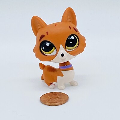 LPS Littlest Pet Shop 3769 Corgi Dog Collar Yellow Eyes Toy Lps Hasbro ...