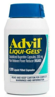 120 Ct ADVIL Liquid Gel Capsules Pain Reliever Fever Reducer NSAID ...