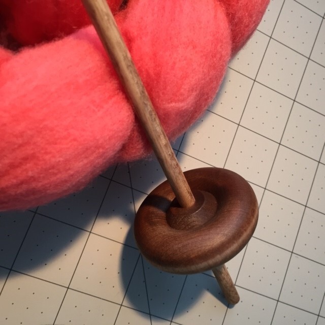 Bottom Whorl Drop Spindle Spinning Roving Yarn SCA 12"x 2" Walnut ...