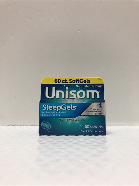 Unisom SleepGels Diphenhydramine HCL 50mg - 60 SoftGels for sale online ...