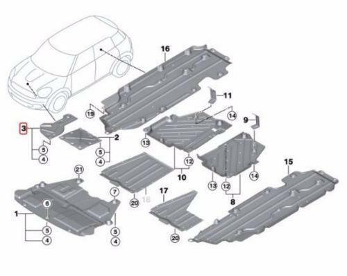 NEW OEM GENUINE MINI R60 R61 Countryman Bottom Side Splash Cover ...