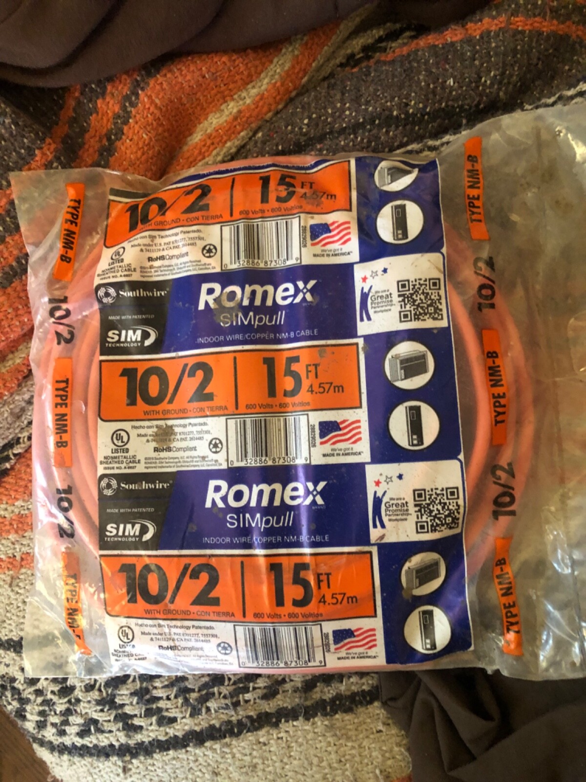 10/2 10-2 Romex Non-Metallic Electrical Copper Wire NM-B UL Listed ...