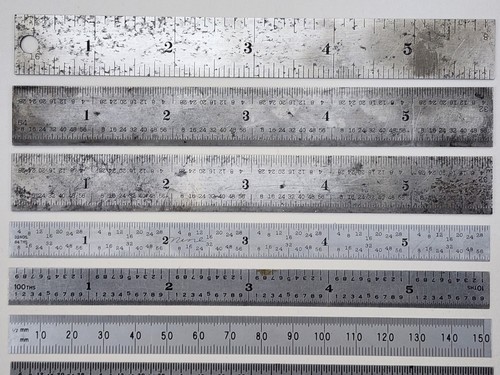 LOT OF 10 VINTAGE 6” METAL STAINLESS RULERS MACHINIST GENERAL MITUTOYO ...