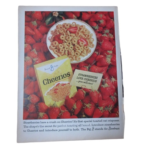 1963 General Mills Cheerios Cereal - Strawberries / Texaco - Vintage ...