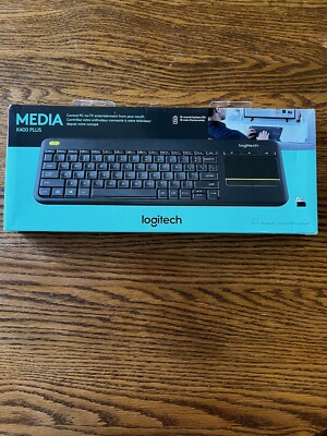 NEW Logitech K400 Plus Wireless Touch Keyboard Media Controls Built-In ...