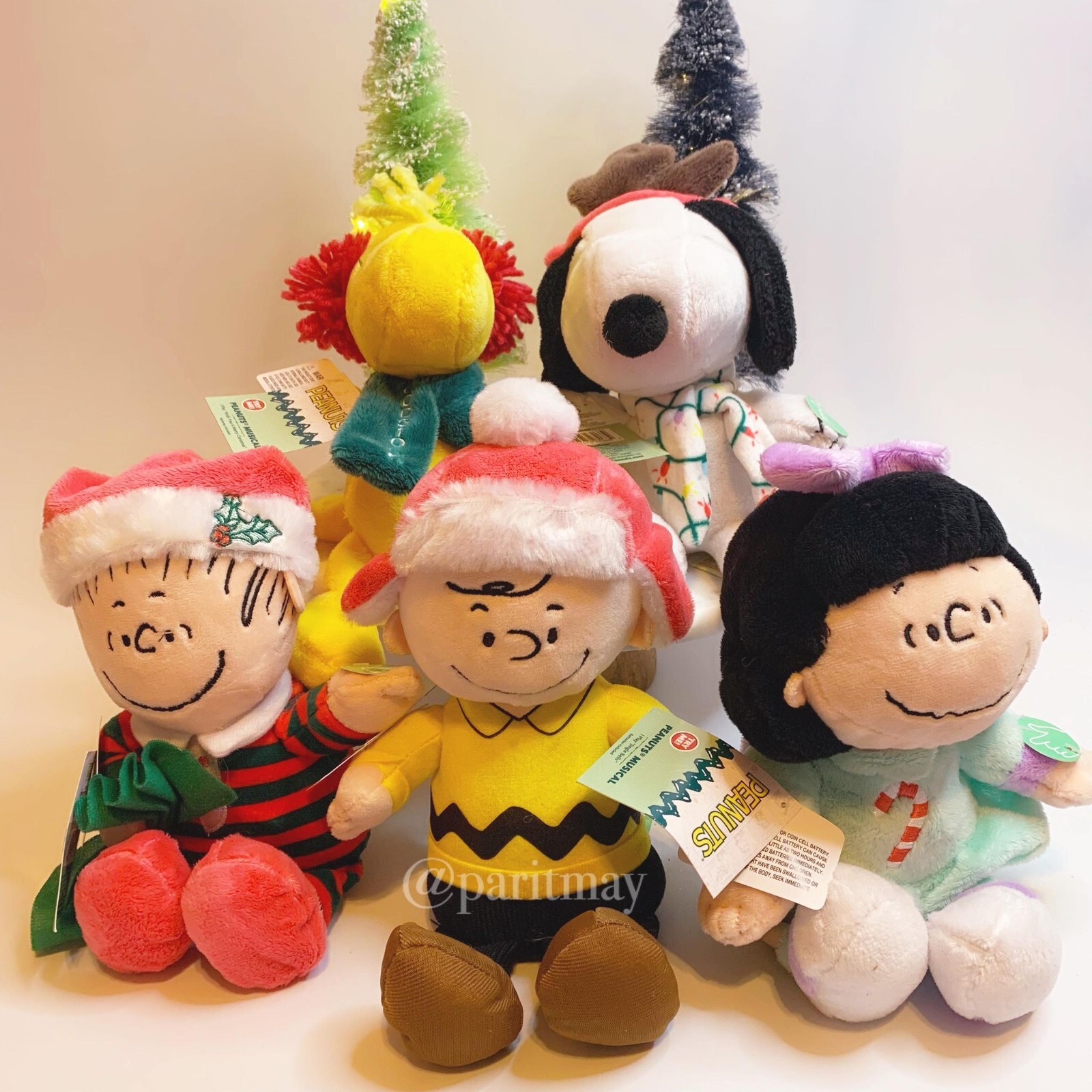 Peanuts 2022 CVS Christmas Snoopy Musical Plush 10" NWT COMPLETE SET ...