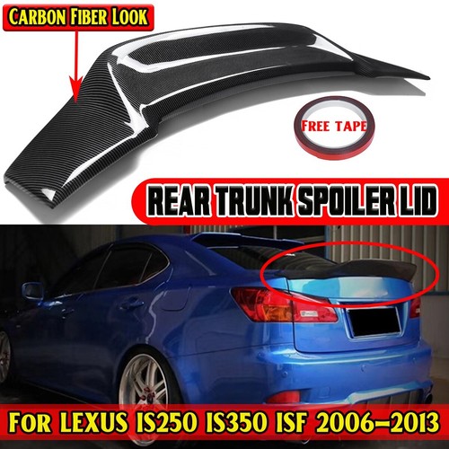 Carbon Black Rear Trunk Spoiler Wing Lip FOR 06-13 LEXUS IS200 IS250 ...