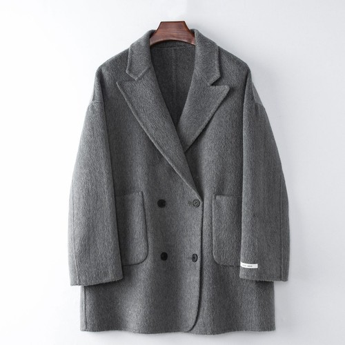 Womens 100% Australian Wool Autumn Casual Double-Sided Wool Coat Blazer ...