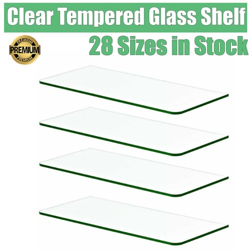 Clear Tempered Glass Shelf Panel Storage Sheet Shelving Display Bathrom ...