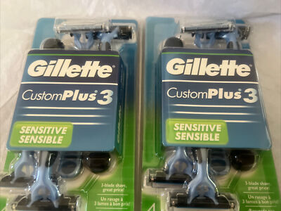 2 Packs of Gillette Custom Plus 3 Sensitive Disposable Razors - LAST ...