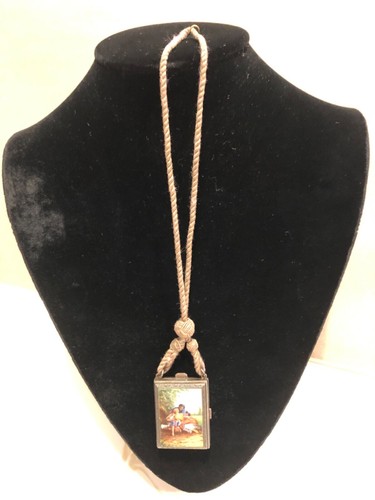 Rare Compact signed 935 sterling Hallmark Guilloche Enamel Lovers ...