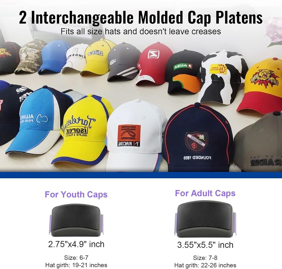 UOKRR Heat Press Machine for Caps LCD Digital Timer Temperature Control ...