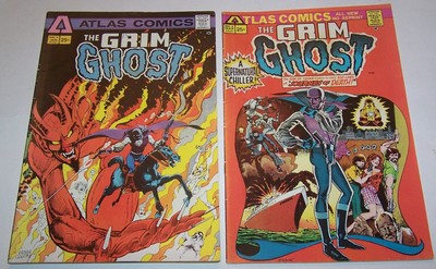 Vintage 1975 Atlas Comics The Grim Ghost #1 & #2 Comic Books - Son of ...