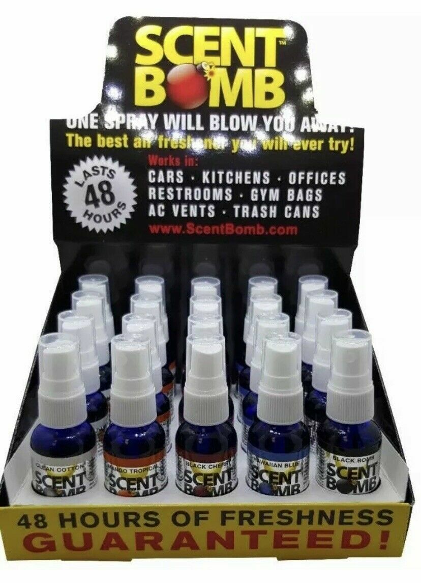 Scent Bomb 1 oz Air Freshener Display of 20 Bottles, 5 Scents, FREE 1-3 ...