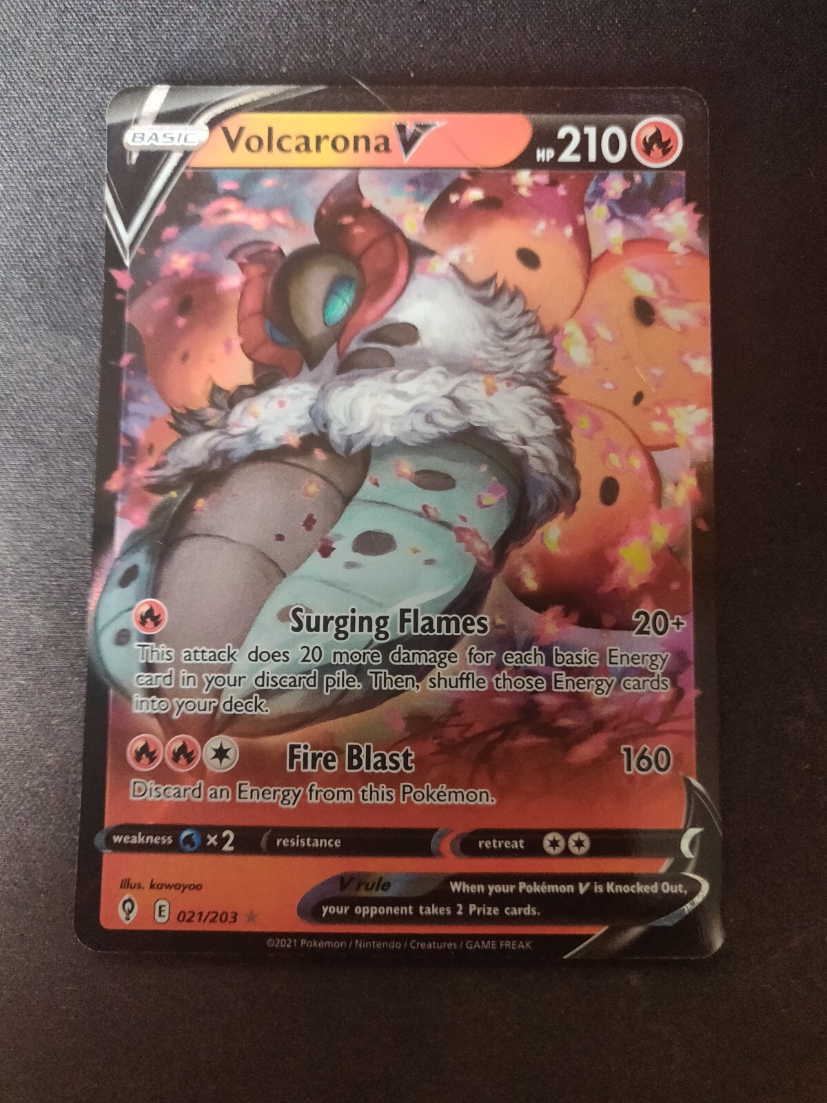 Pokémon TCG Volcarona V Evolving Skies 021/203 Holo Ultra Rare for sale ...