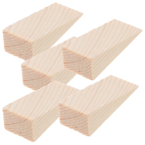 5 Pcs Wood Door Stopper Wooden Triangle Wedge Child for Floor Finger ...