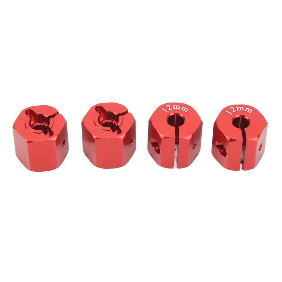 (Red)12mm Hex Adapter 4PCS Aluminum Alloy Wheel Hex Hub Drive Adapters ...