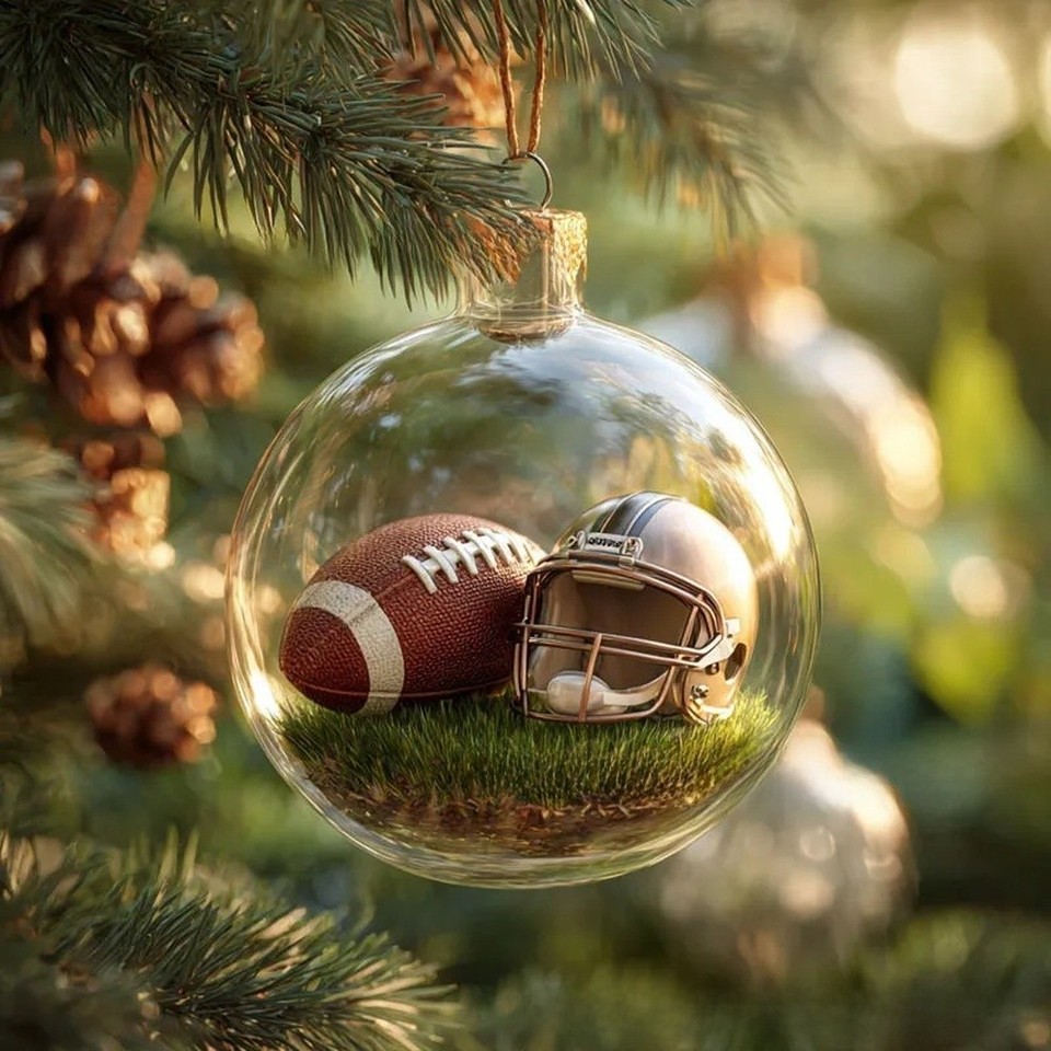 Christmas Tree Decorations Baseball Design Compact Size Football Design ...