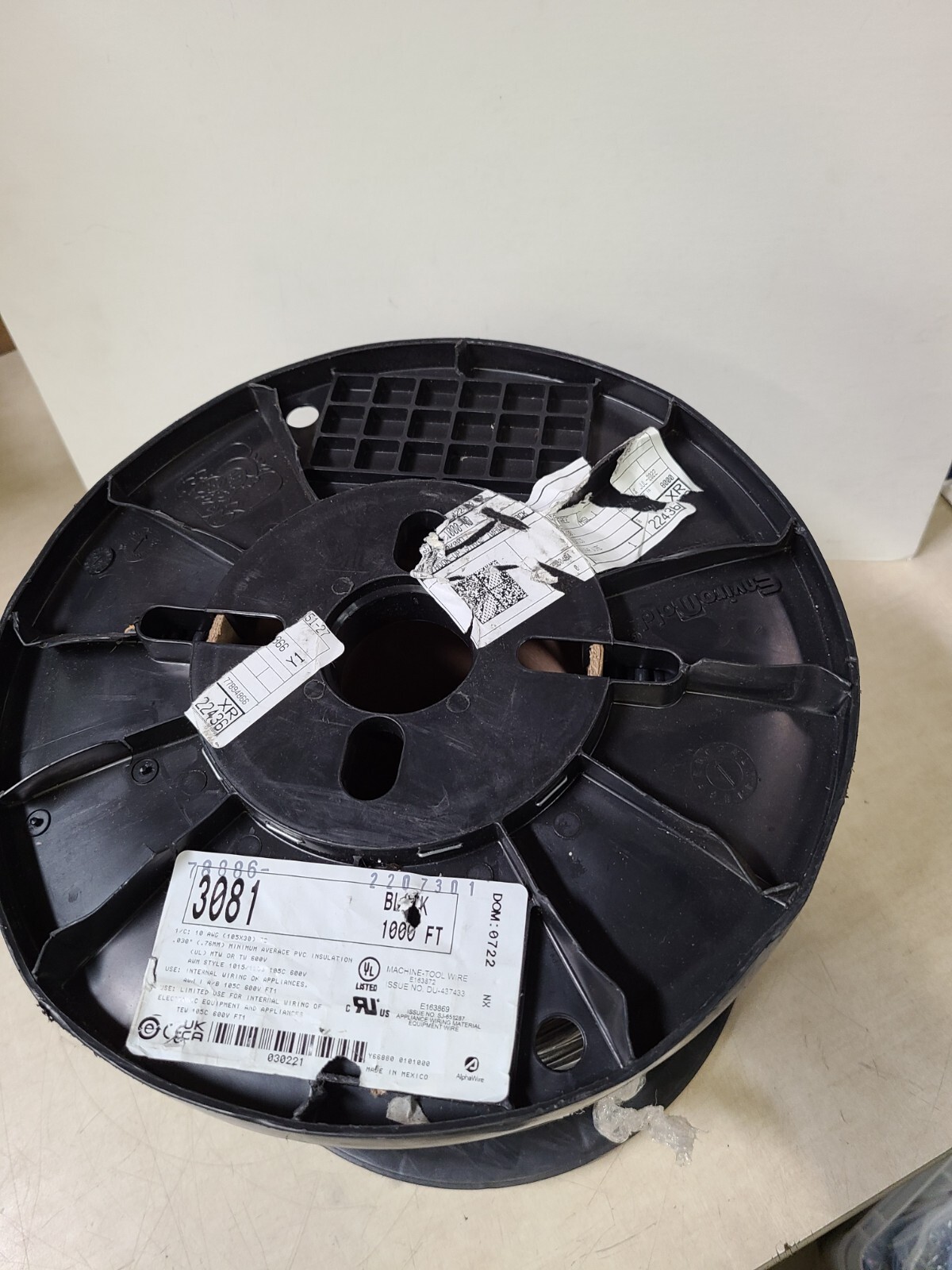 AlphaWire 3081 Hookup Wire, 1000' Spool, 10 AWG, STR, Black* | eBay