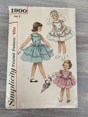 Simplicity Pattern 1900 Girl's Party Dress Size 2 Complete | eBay