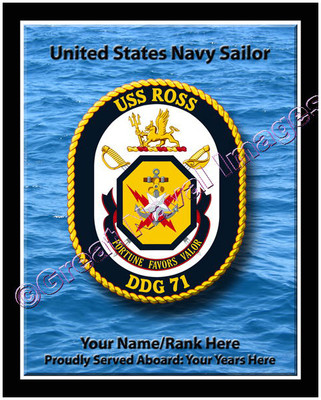 USS Ross DDG 71 Personalized Ship Crest Print on Canvas 2D Effect | eBay