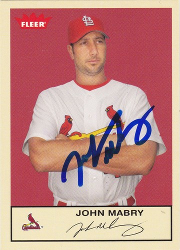 JOHN MABRY ST LOUIS CARDINALS SIGNED CARD CUBS MARINERS ROCKIES ...