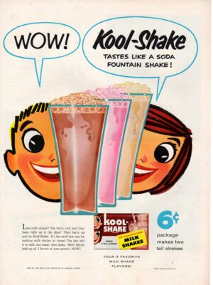 Vintage advertising print FOOD KOOL-SHAKE taste like Soda Fountain ...