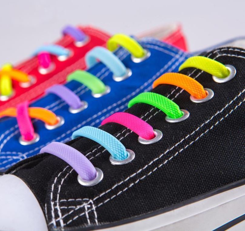 Elastic No Tie Shoe Laces Silicone Rubber shoelaces for trainers ...