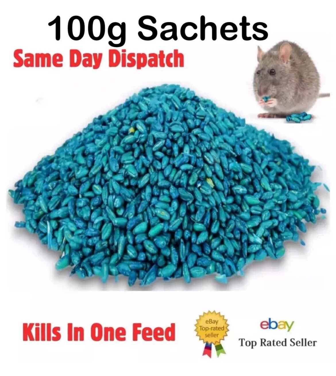 RAT MOUSE POISON BAIT MAX STRENGTH RODENT KILLER GRAIN 100 GRAM - 1 KG ...