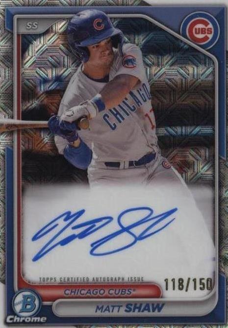 2024 Bowman - Chrome Prospect Autographs Matt Shaw #CPA-MS Hta Choice ...