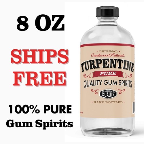 Natural Gum Spirits of Turpentine, 100% Pure turps spirits 8 OUNCE ...