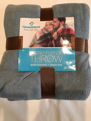 Micro Fleece Throw 50x60 Blue NEW | eBay