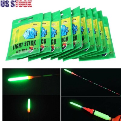 200pcs Light Fishing Lightstick Fluorescent Float Night Dark Glow Stick ...
