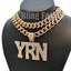 HIP HOP MIGOS LARGE YRN PENDANT & 18" ICED CUBAN CHOKER CHAIN FASHION ...