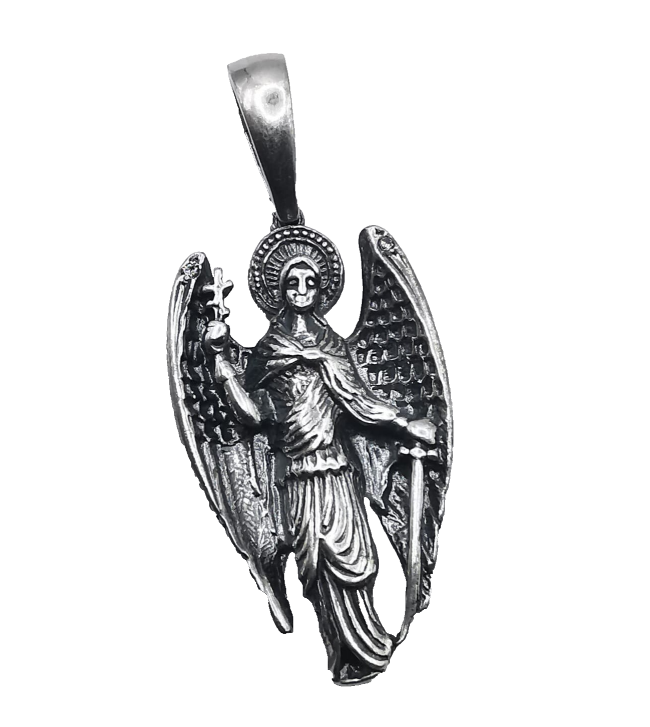 Handcrafted 925 Silver Guardian Angel Pendant of Classic Beauty | eBay