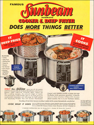 1954 vintage AD SUNBEAM Cooker & Deep Fryer All in One 120917 | eBay