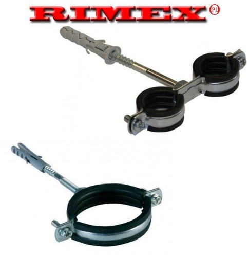 Anti Vibration Pipe Clips Brackets Rubber Lined 15mm-65mm Single Double ...