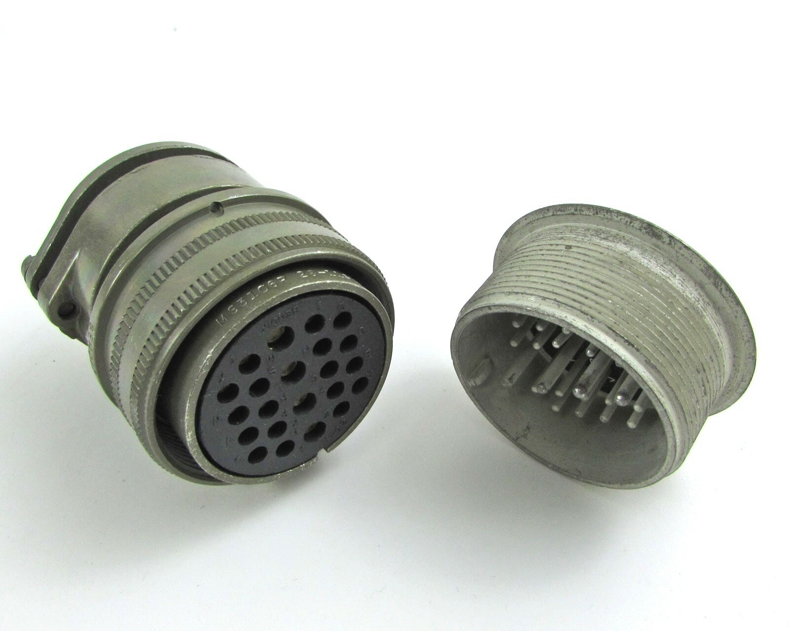 Connector Mated Pair w/ 22 Solder Contacts Size 28 & Shell Hermetic ...