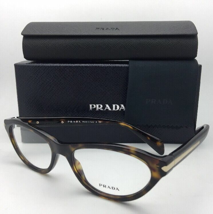 New PRADA Eyeglasses VPR 18P 2AU-1O1 54-17 135 Tortoise Havana Cat-Eye ...
