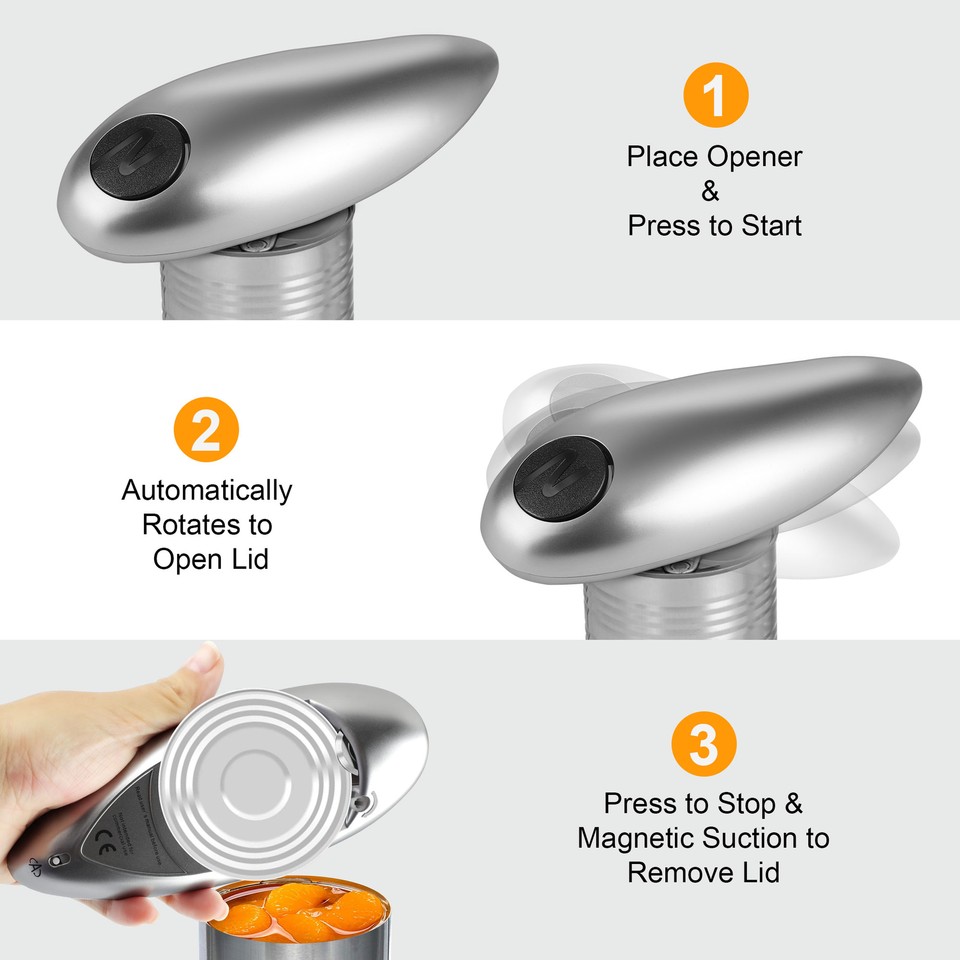 Electric Can Opener Automatic Cutting Smooth Edge Stainless Steel ...