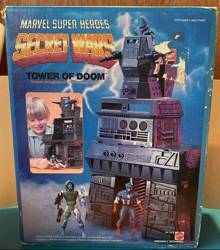 NEW Mattel Marvel Secret Wars Tower Of Doom Set Complete W Box Vintage ...