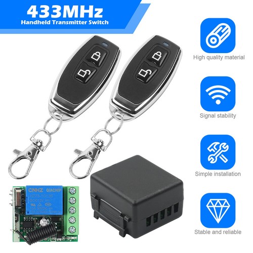 2 CH Garage Door Remote Control Switch Relay Wireless Transmitter ...