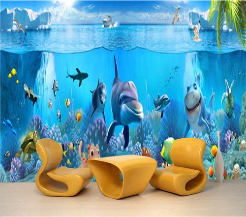 Unfettered Fish 3D Full Wall Mural Photo Wallpaper Printing Home Kids ...