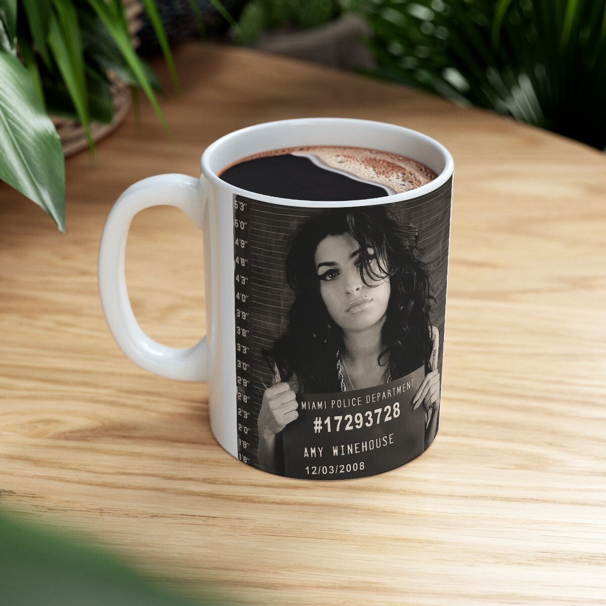 Amy Winehouse Mugshot Coffee Mug 11oz | Stunning 2008 Mug Shot Portrait ...