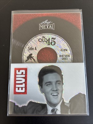 2024 Leaf ELVIS PRESLEY Icons The Old 45's BLUE SUEDE SHOES Shimmer 4/ ...