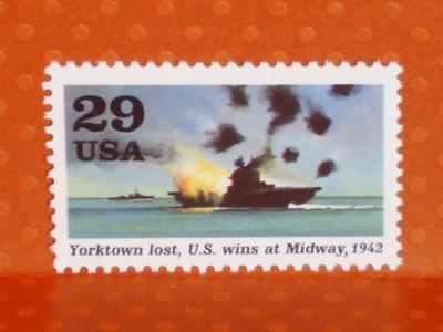 5 of the WWII: A World at War 1942, US Stamps - Battle of Midway - No ...
